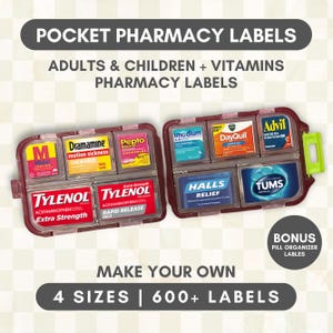 600+ Pocket Pharmacy Labels, Printable Medicine Labels, Pill Labels ...