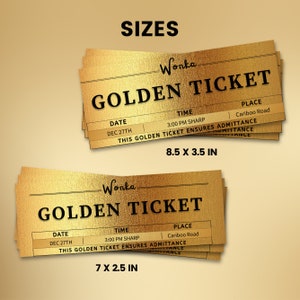 Golden Ticket Template, Printable Golden Ticket Editable Template ...
