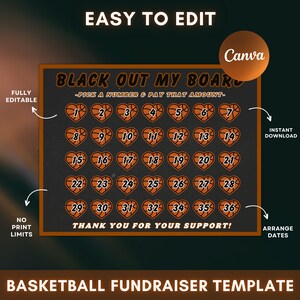 Editable Basketball Calendar Fundraiser, Pick a Date to Donate ...