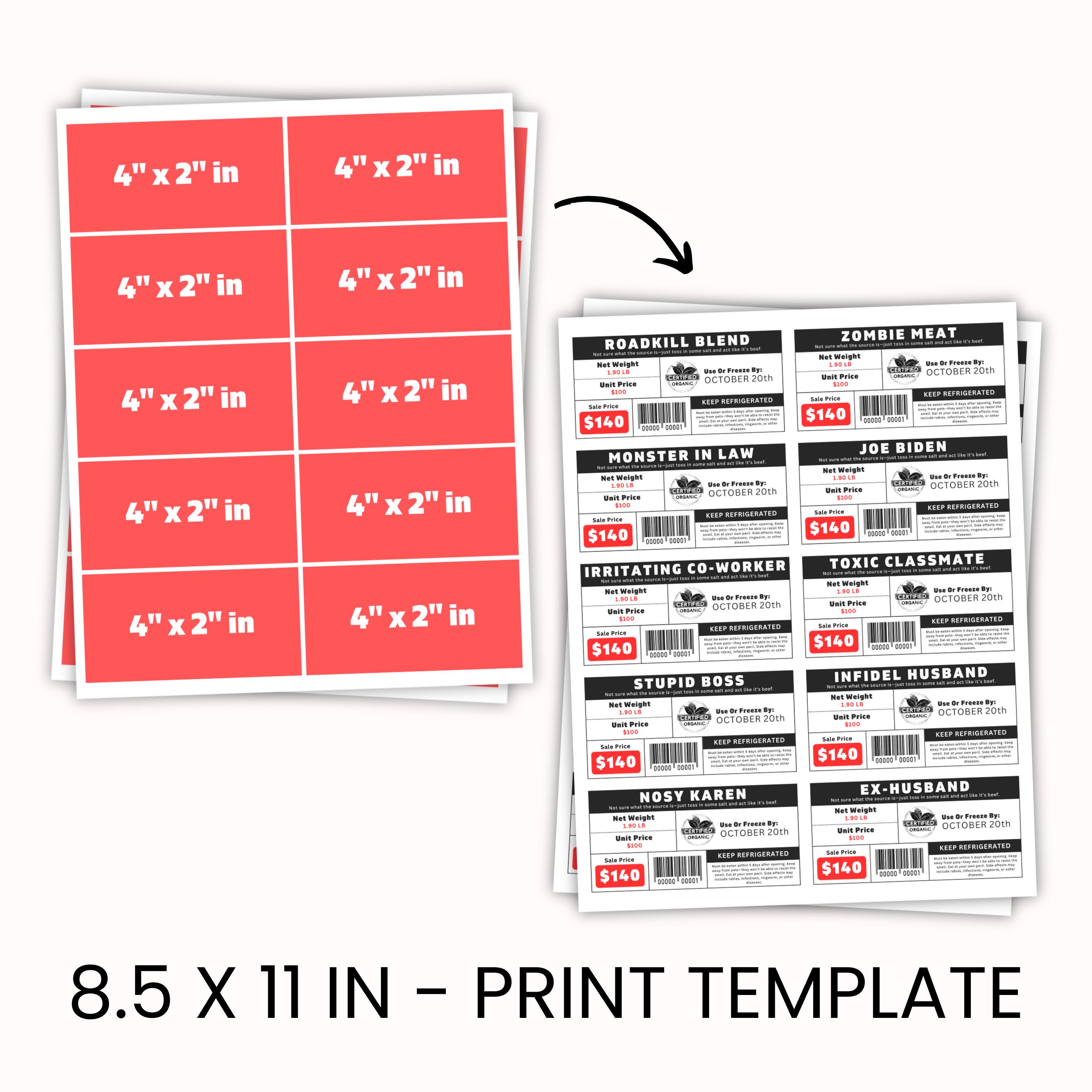 Editable Halloween Meat Labels, Fake Food Labels, Meat Stickers, Zombie ...