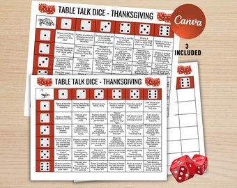 Dicebreaker Roll and Tell Game, Thanksgiving Icebreaker Game ...