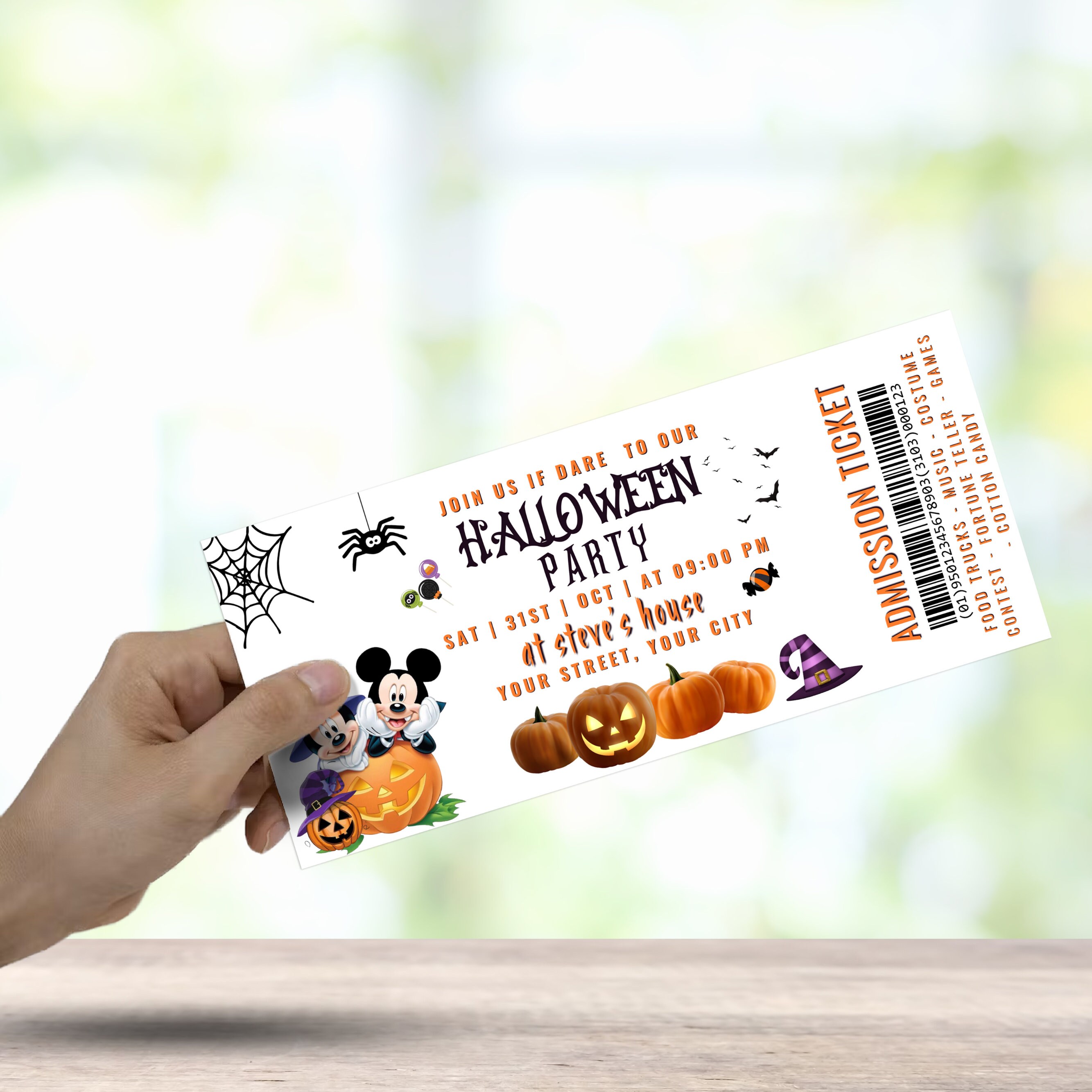 Editable Halloween Ticket Invitation Halloween Tickets - Etsy