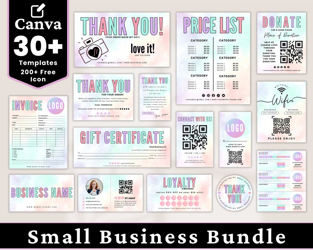 Craft Show Bundle, Small Business Bundle, Price List Template, QR Code Sign, Scan to Pay ...