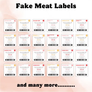 Fake Meat Label Template | Editable Road Kill Butcher Labels | Funny ...