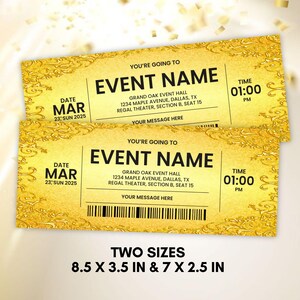 Golden Ticket Template, Printable Golden Ticket Editable Template ...