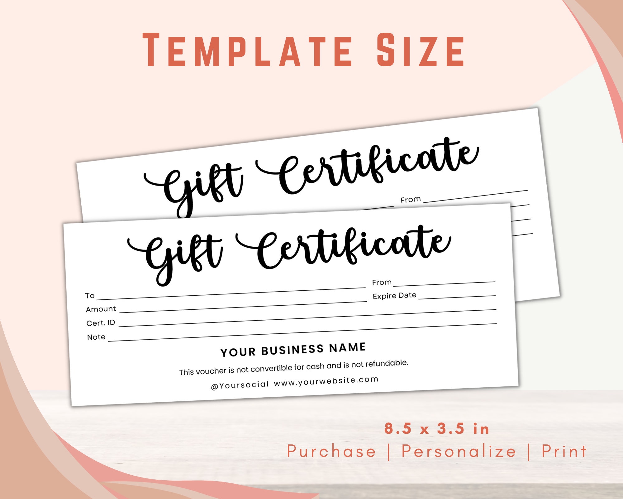 Gift Certificate Template DIY Printable Gift Voucher - Etsy