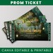 Prom Ticket Template, Prom Enchanted Forest Theme Ticket, Ticket ...