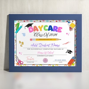 Editable Daycare Certificate, School Certificate Template, School ...