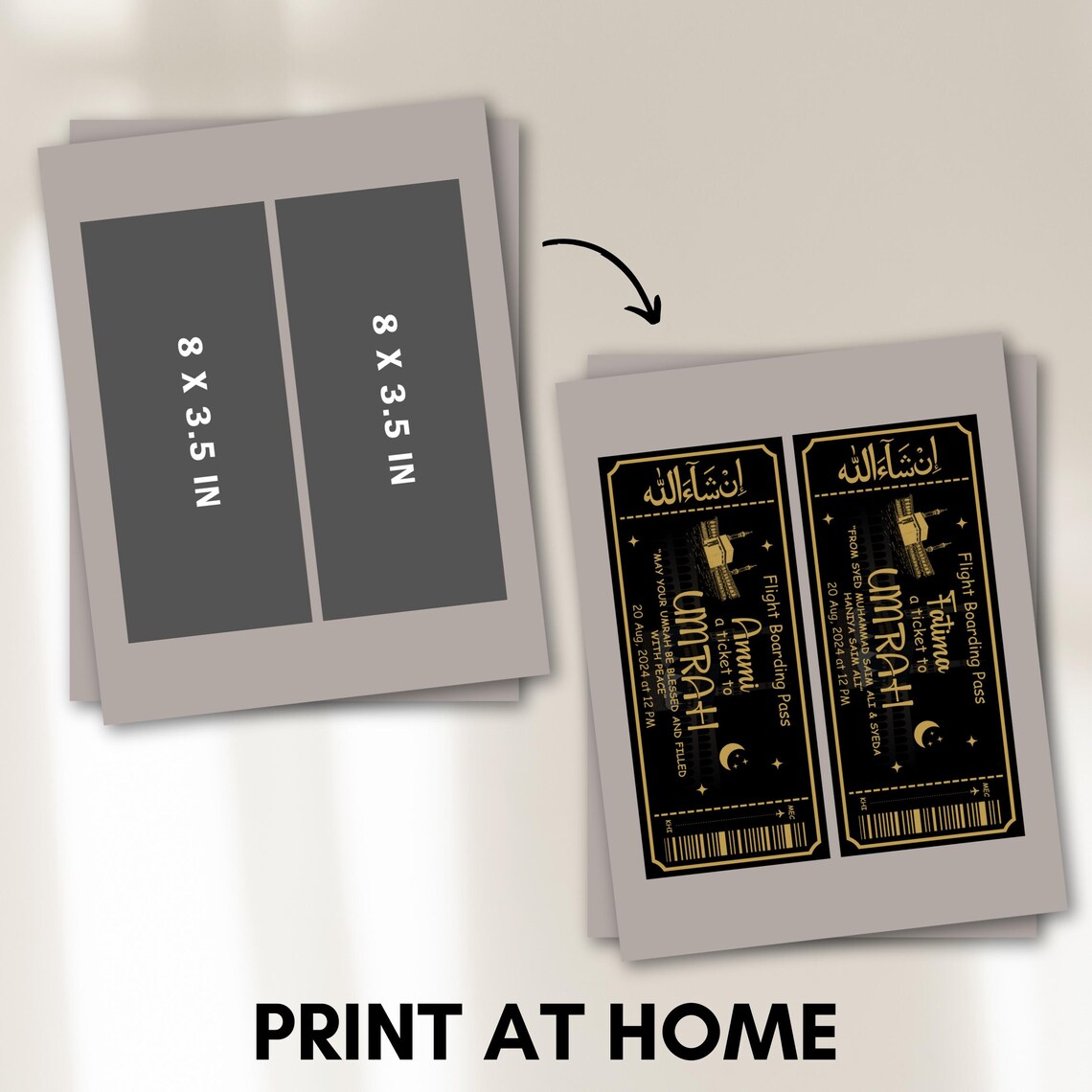 Editable Umrah Mubarak Boarding Pass, Umrah Plane Ticket, Makkah Umrah ...