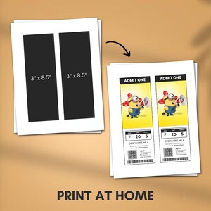 Editable Despicable Movie Ticket Birthday Invitation, Movie Party ...