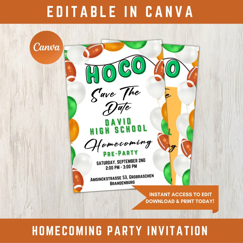 Homecoming Pre Party Invitations - Etsy