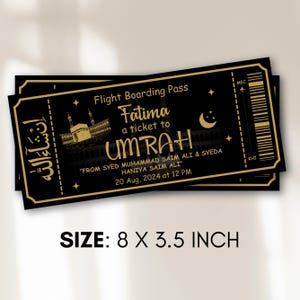 Editable Umrah Mubarak Boarding Pass, Umrah Plane Ticket, Makkah Umrah ...
