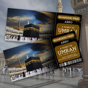 Hajj Boarding Pass, Editable Umrah Mubarak Boarding Pass, Hajj Plane ...