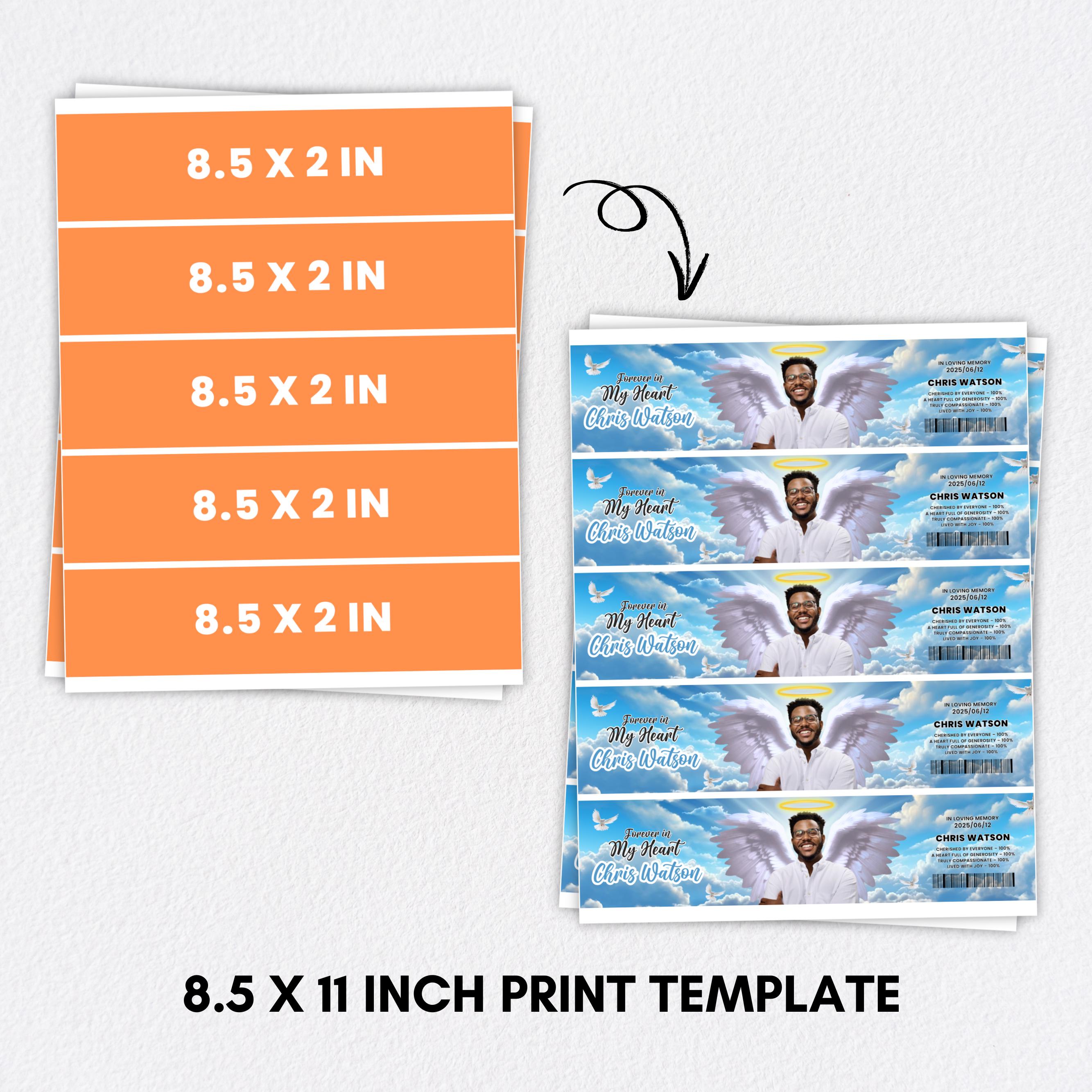 DIY Memorial Water Bottle Label Design Template, Memorial Water Bottle ...