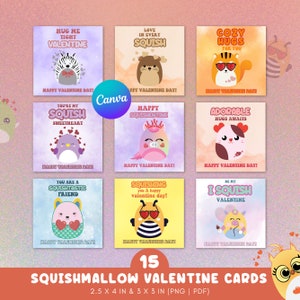 15 Squishmallow Valentine Day Cards, Valentine Squishmallow Stickers ...