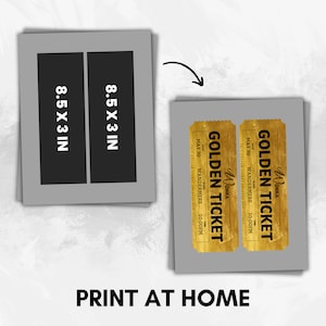 Golden Ticket Template, Printable Golden Ticket Editable Template, Golden Event Ticket, Custom ...