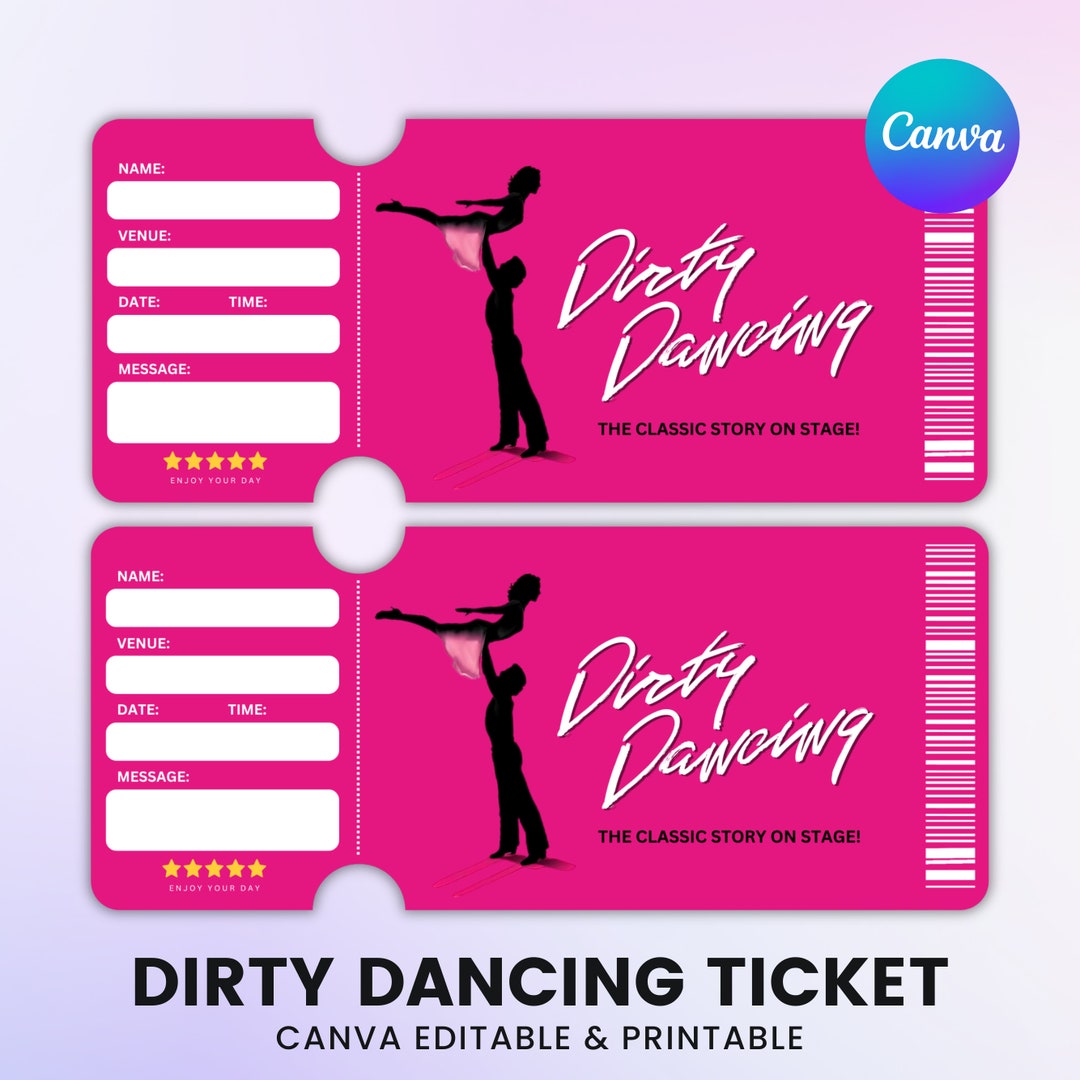Printable Dirty Dancing Surprise Ticket, Musical and Play Tickets ...