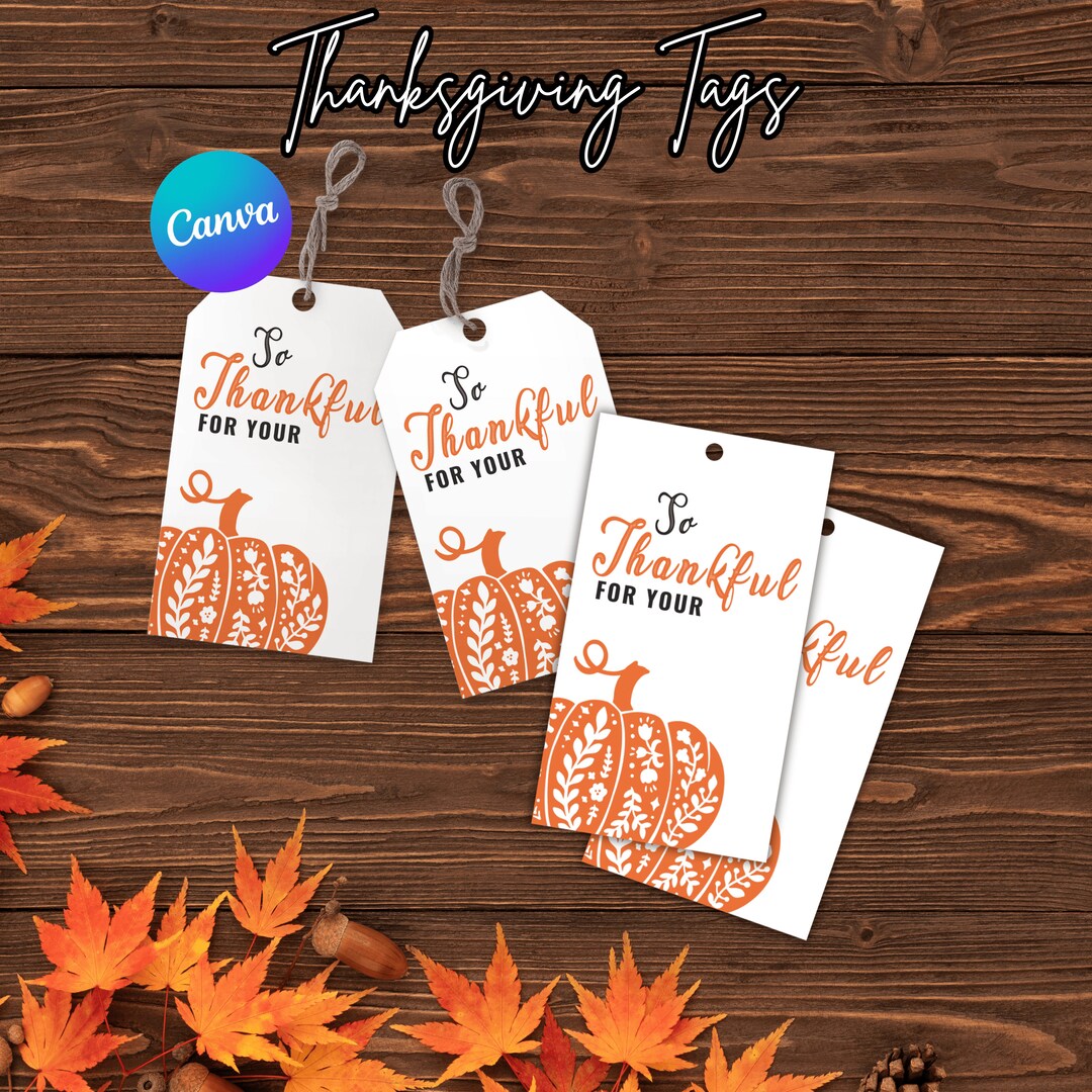 Thanksgiving Tags Printable, Printable Fall Gift Tag, Available in 2 ...