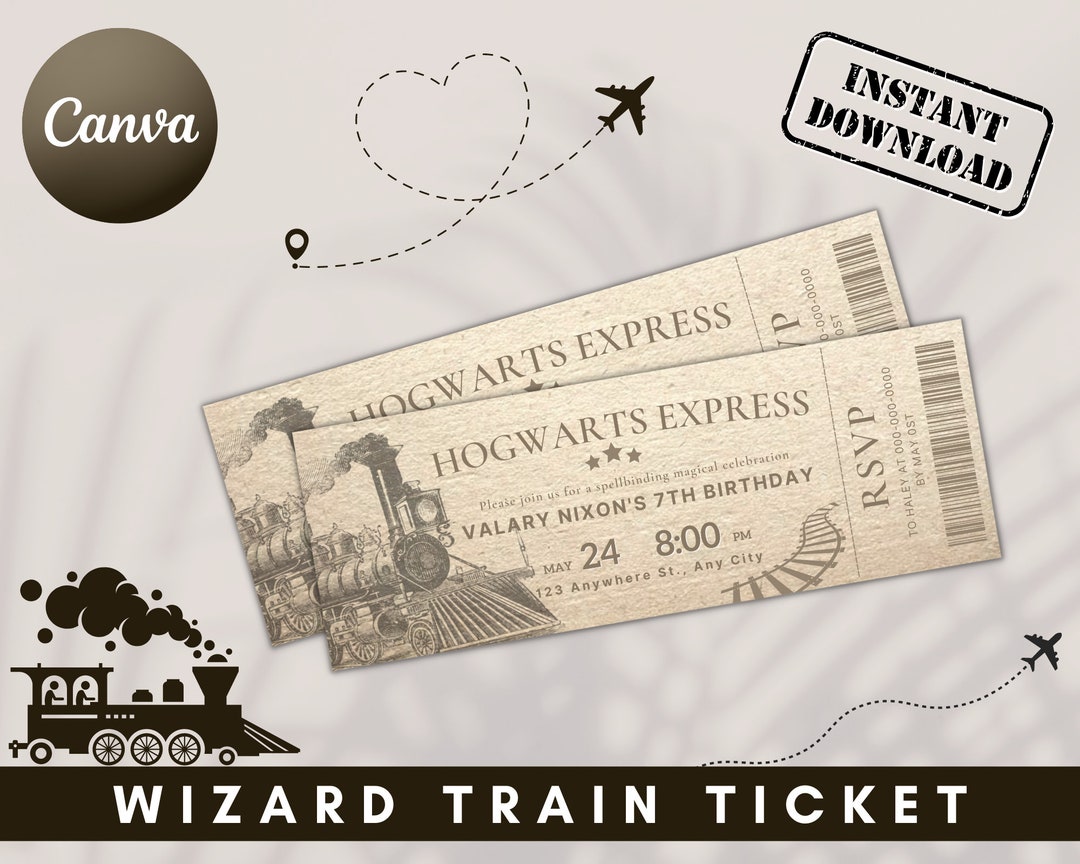 Wizard Train Ticket, Wizard Invitation, Travel Ticket, Surprise Train ...