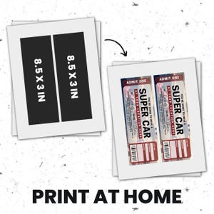 Editable Supercar Ticket Template, Race Car Birthday, New Car Surprise ...