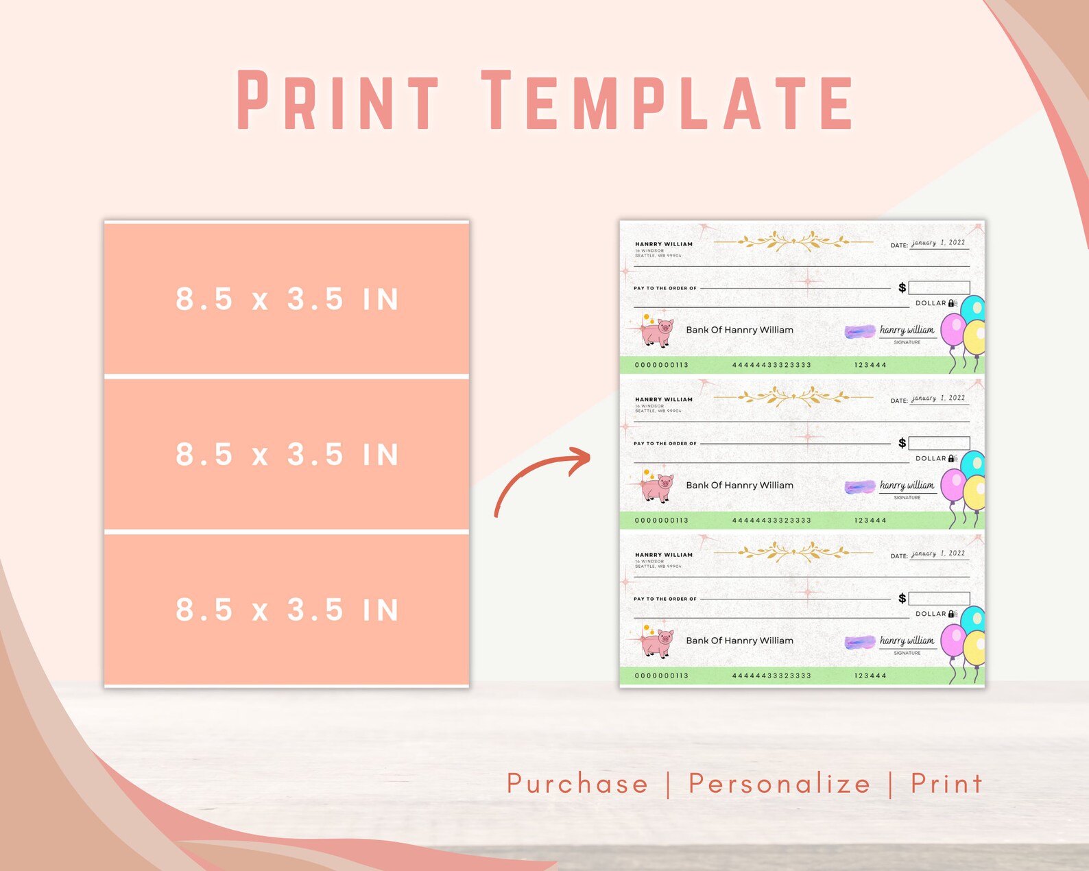 Editable Bank Check, Blank Check Template, Blank Checks, Blank Check ...