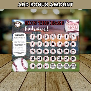 Editable Baseball Calendar Fundraiser Template Clear the Board ...