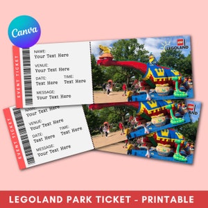 Printable Park Theme Surprise Ticket Canva Template,editable Surprise ...