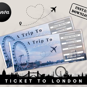 London Boarding Pass, Ticket to London, London Uk, London Suprise Gift ...
