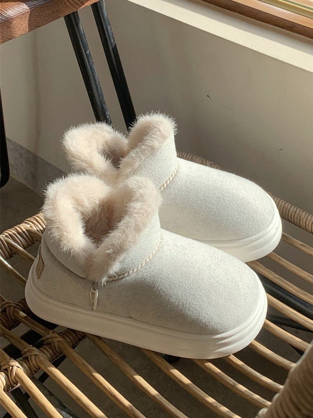 Retro Short Snow Boots, Thickened Warm Bread Shoes, Winter Couple ...