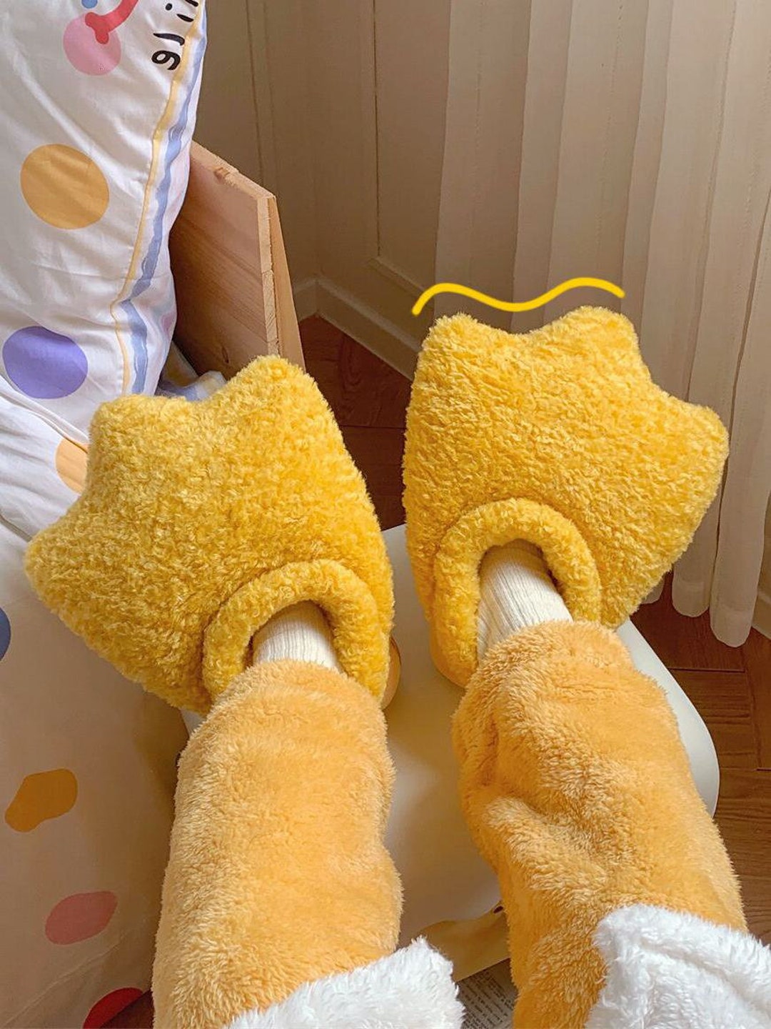 Cartoon Internet Celebrity Duck Paw Cotton Slippers, Indoor Household ...