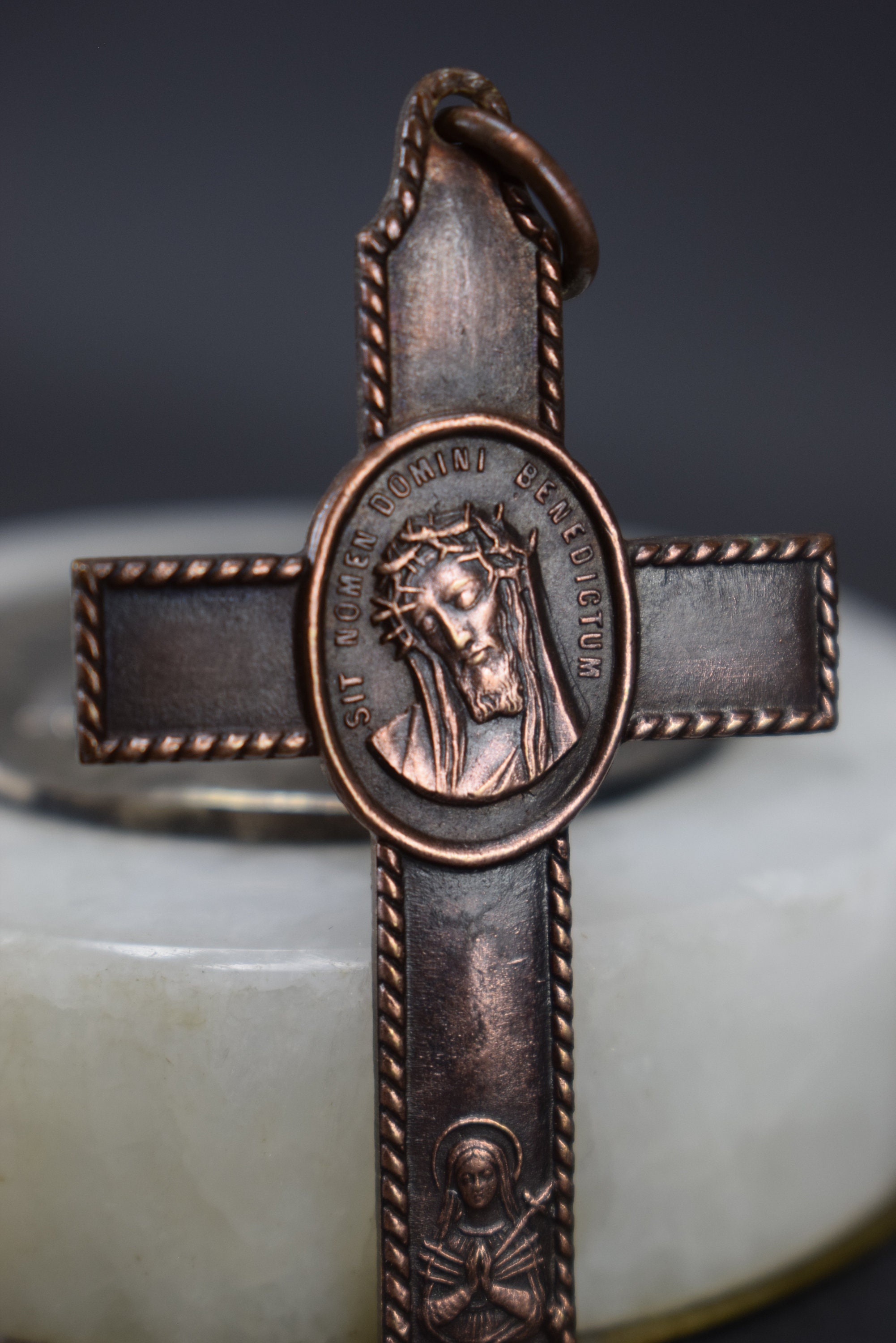 Holy Face of Jesus Pendant Jesus Cross Mater Dolorosa Vintage Chalice ...