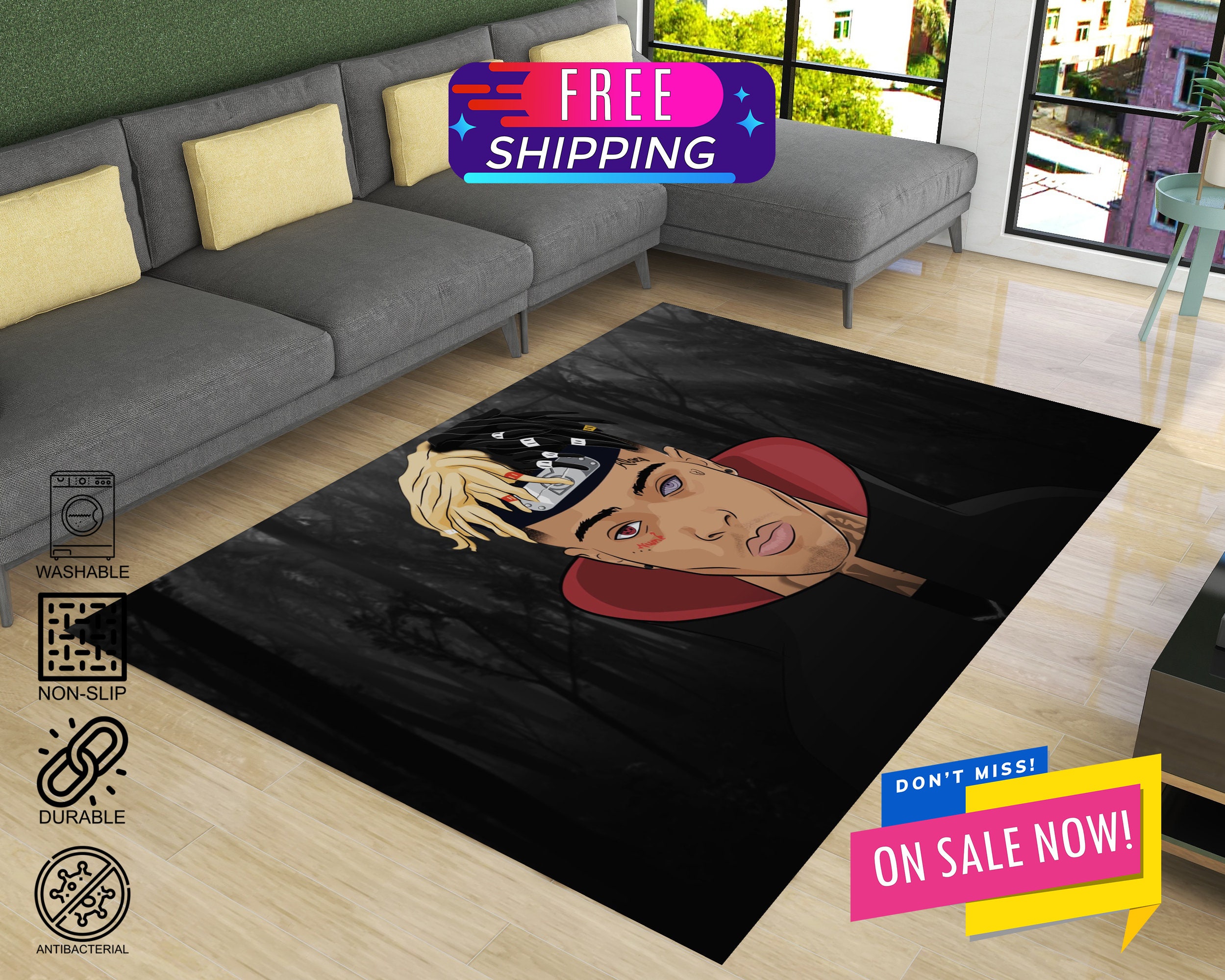 Xxxtentacion Xxxtentacion Rug Minimalist Carpet Music Rug - Etsy