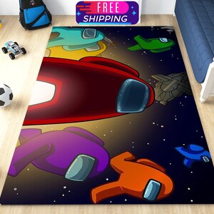 Among Us Rug, Among Us Series Rug, Online Game Patterned Rug, Teen Room ...