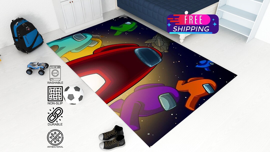 Among Us Rug, Among Us Series Rug, Online Game Patterned Rug, Teen Room ...