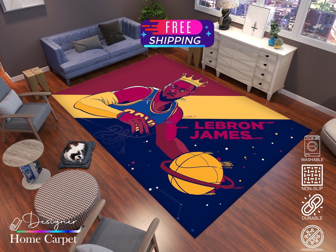 Lebron James, Lebron James Patterned Rug, Sports Rug, NBA Rug ...