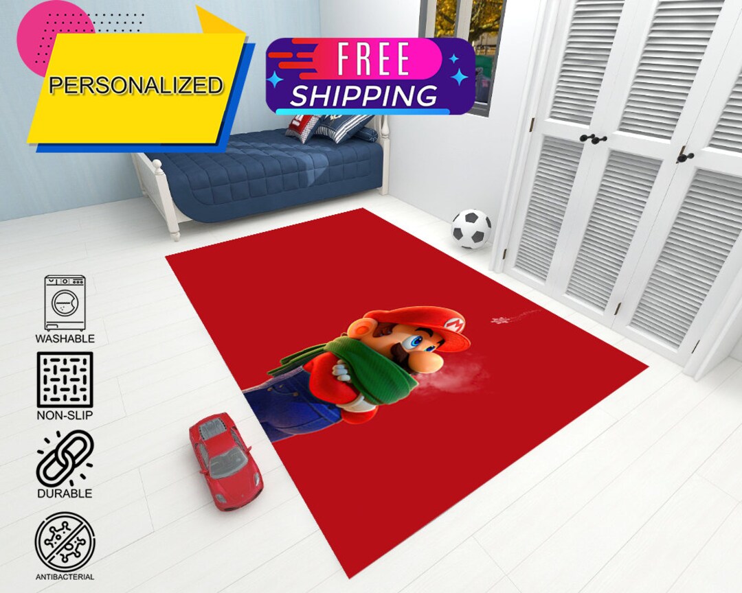 Super Mario Rugs Super Mario Themed Carpet Minimalist Rug - Etsy