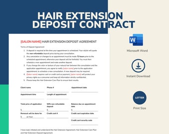 Hair Extension Agreement - Etsy
