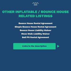 1 Page Bounce House Rental Agreement | Editable & Printable | Letter ...