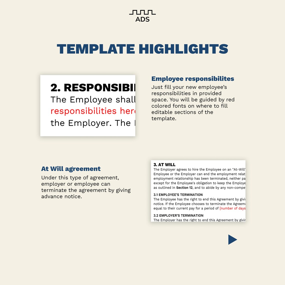 Employment Contract Template | at Will Employment Agreement | Letter ...