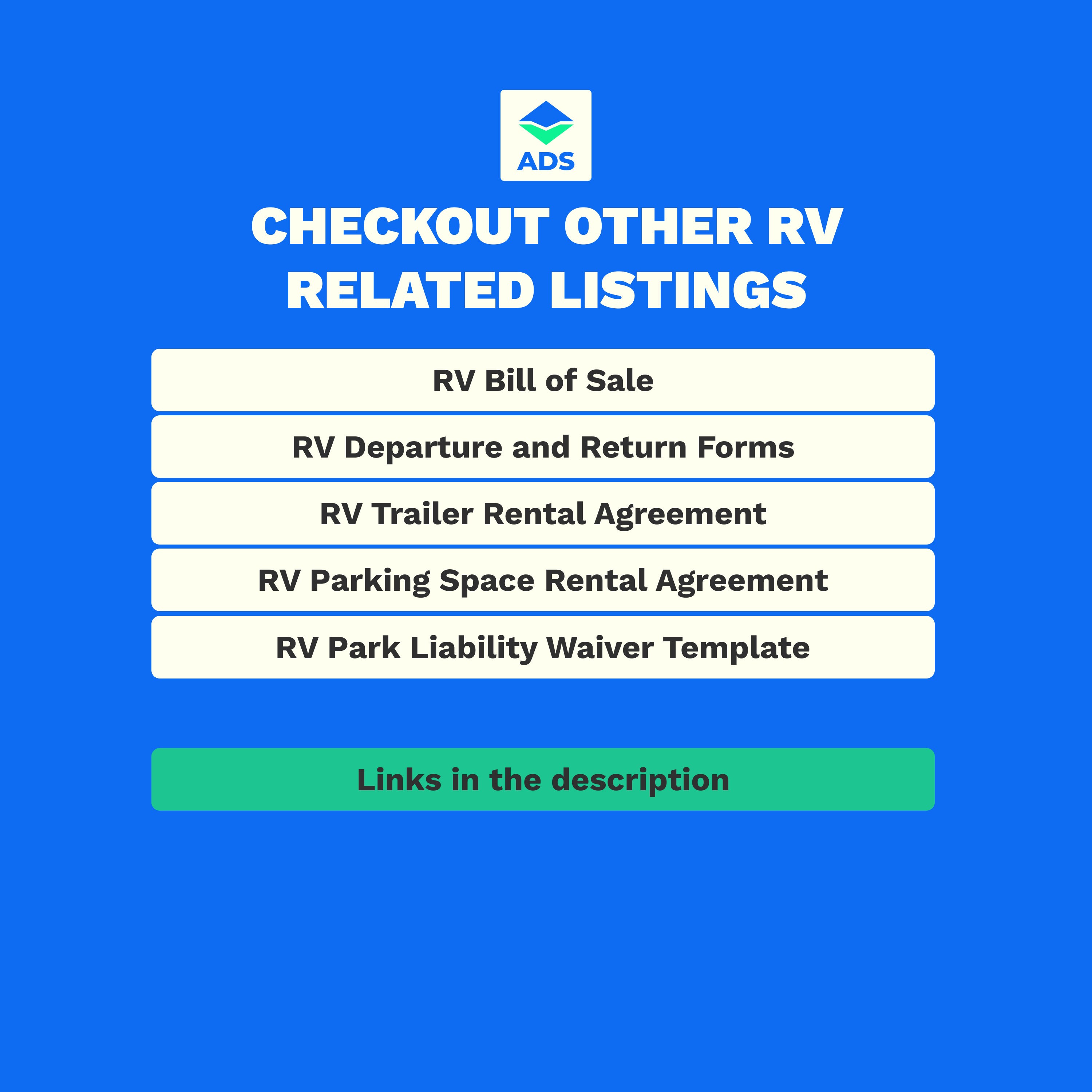 RV Rental Agreement Template: Short Term Camper Contract (digital ...