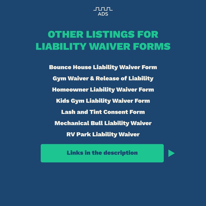 Lakeside Rental Liability Waiver Template (digital Download) - Etsy