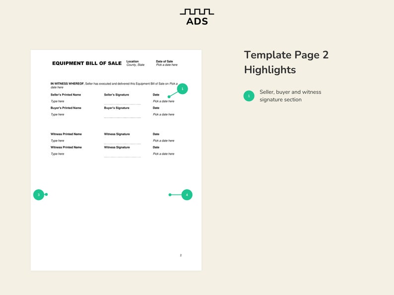 Editable Equipment Bill of Sale Template | Microsoft Word (letter Size ...