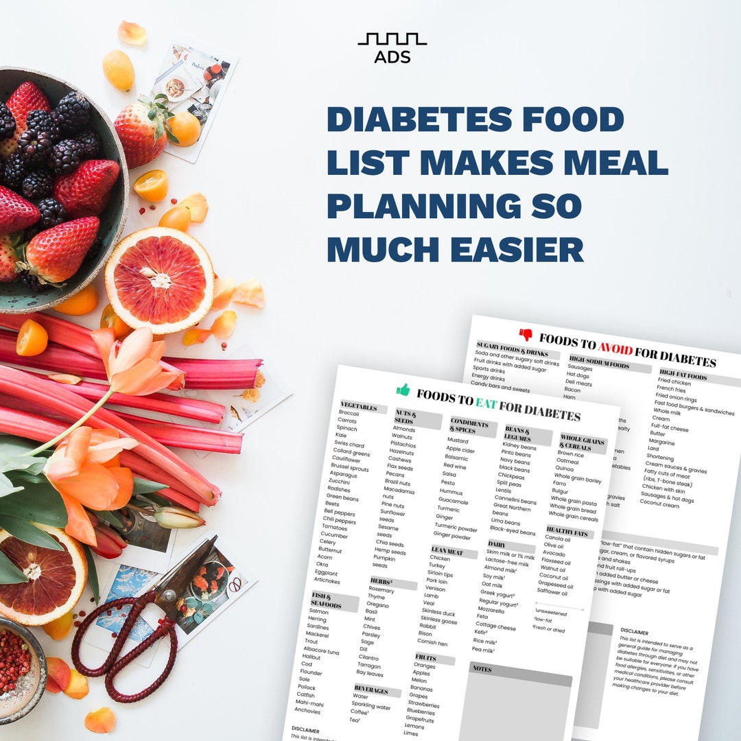 Ultimate Diabetic Food List - PDF Printable Guide - A4 & Letter Size ...
