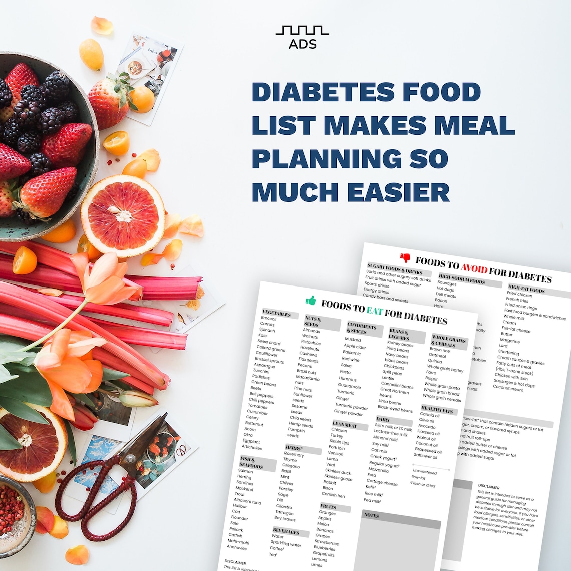 Ultimate Diabetic Food List - PDF Printable Guide - A4 & Letter Size ...
