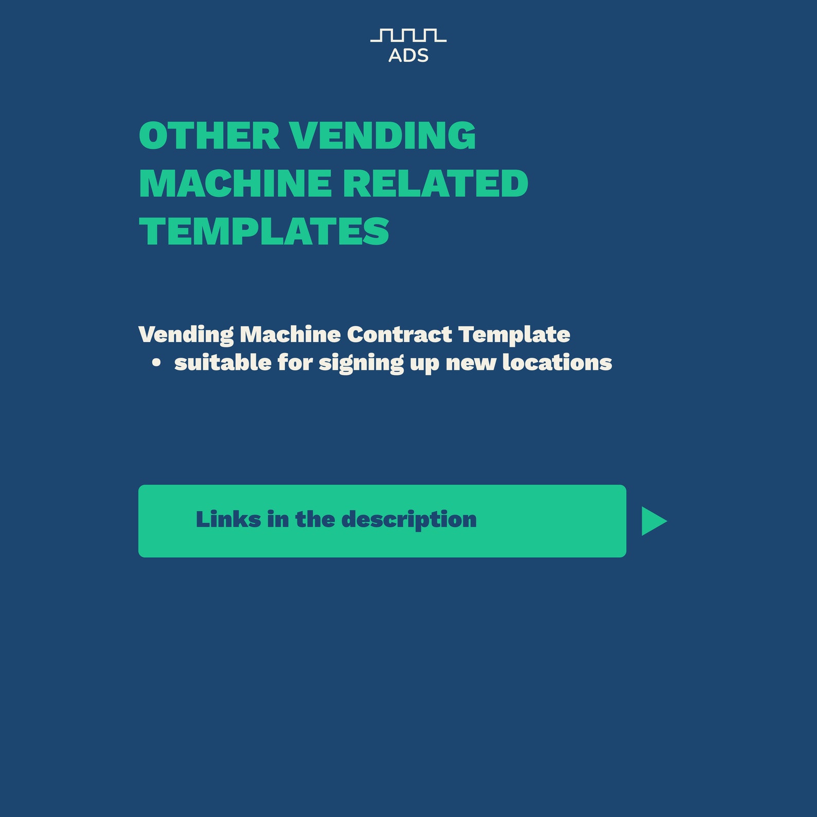 Vending Machine Bill of & Contract Template (digital Download - Etsy