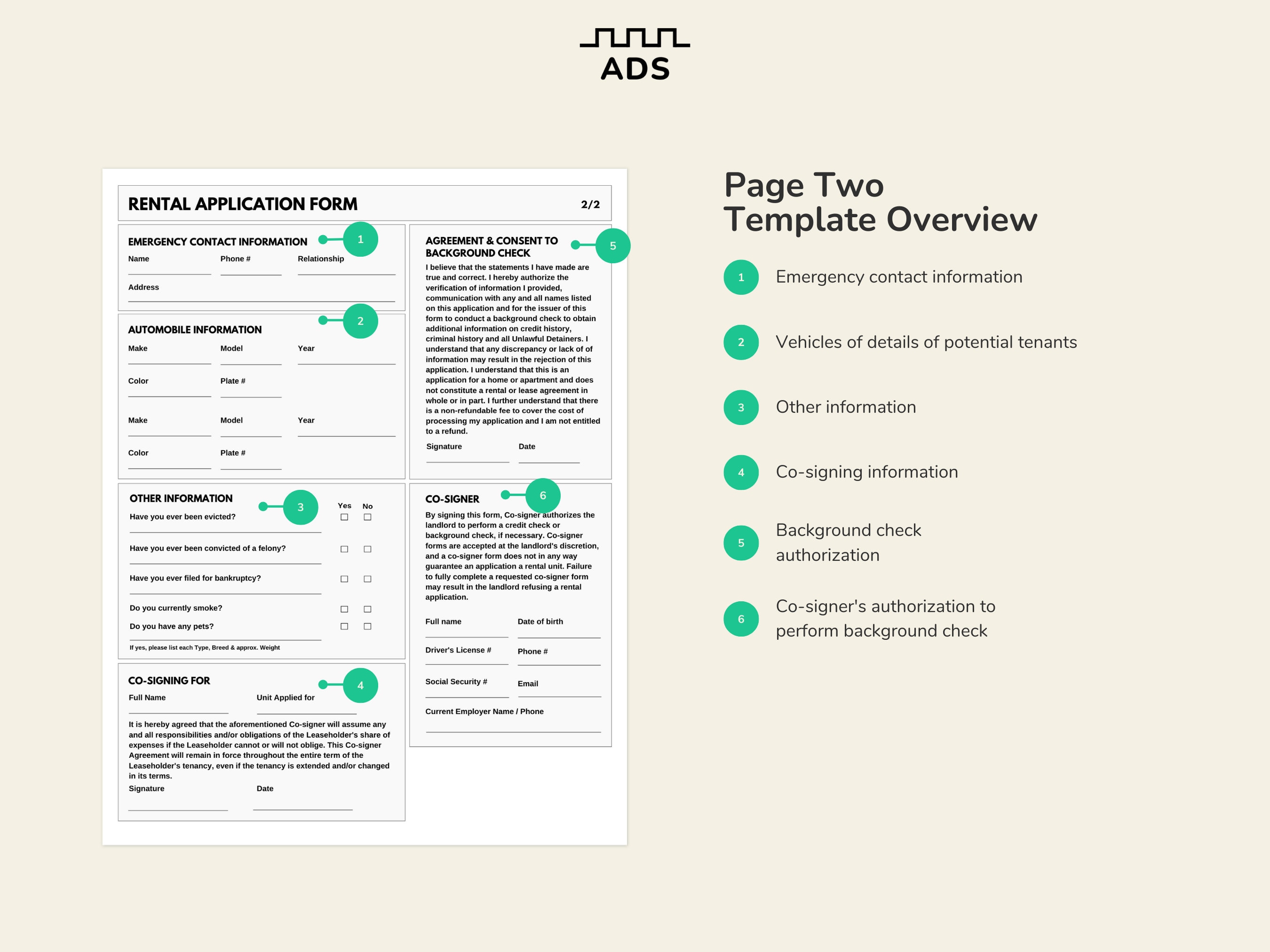 Printable Rental Application Form: Tenant Screening, Letter Size (PDF) - Etsy