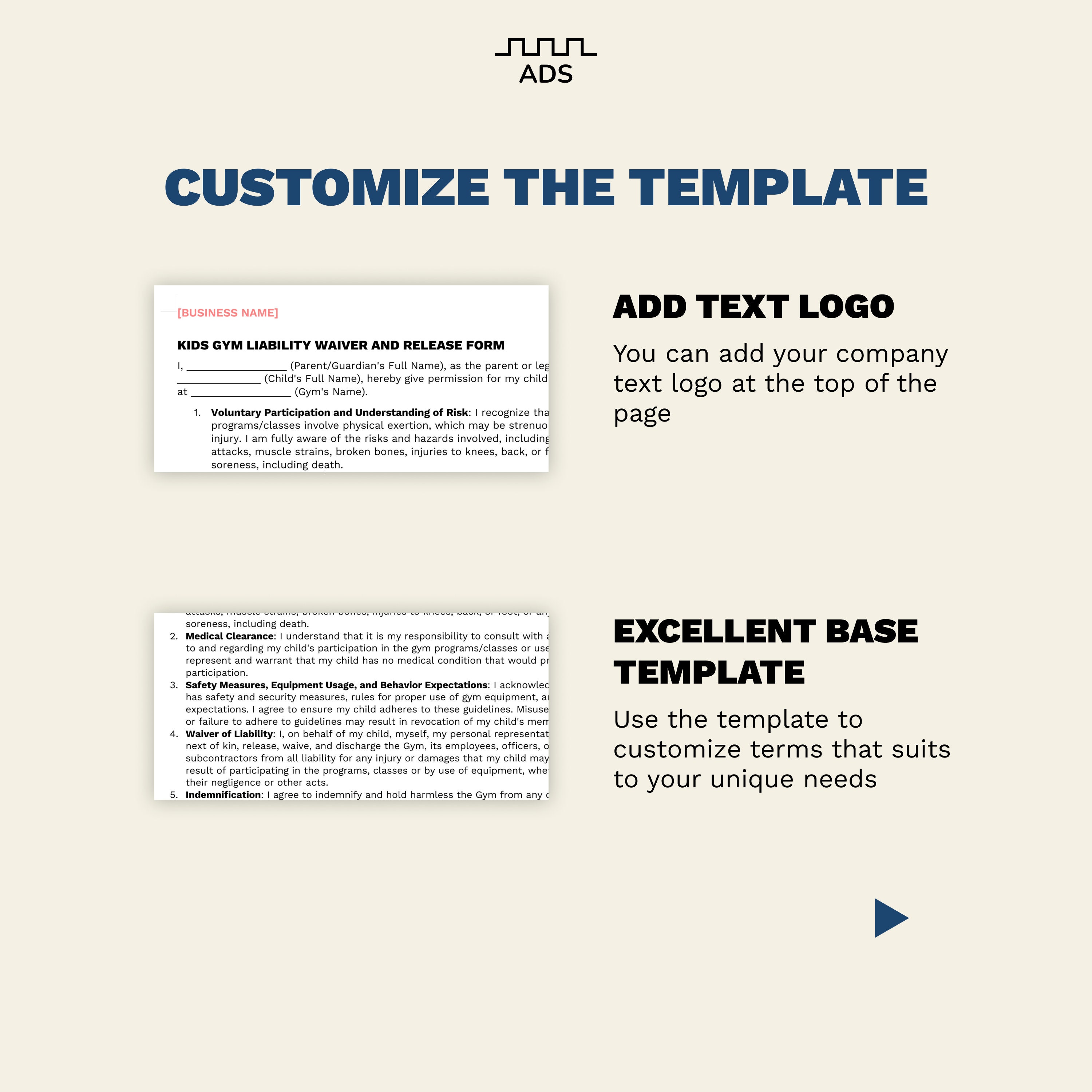 Kids Gym Liability Waiver Template | Microsoft Word + Google Docs ...