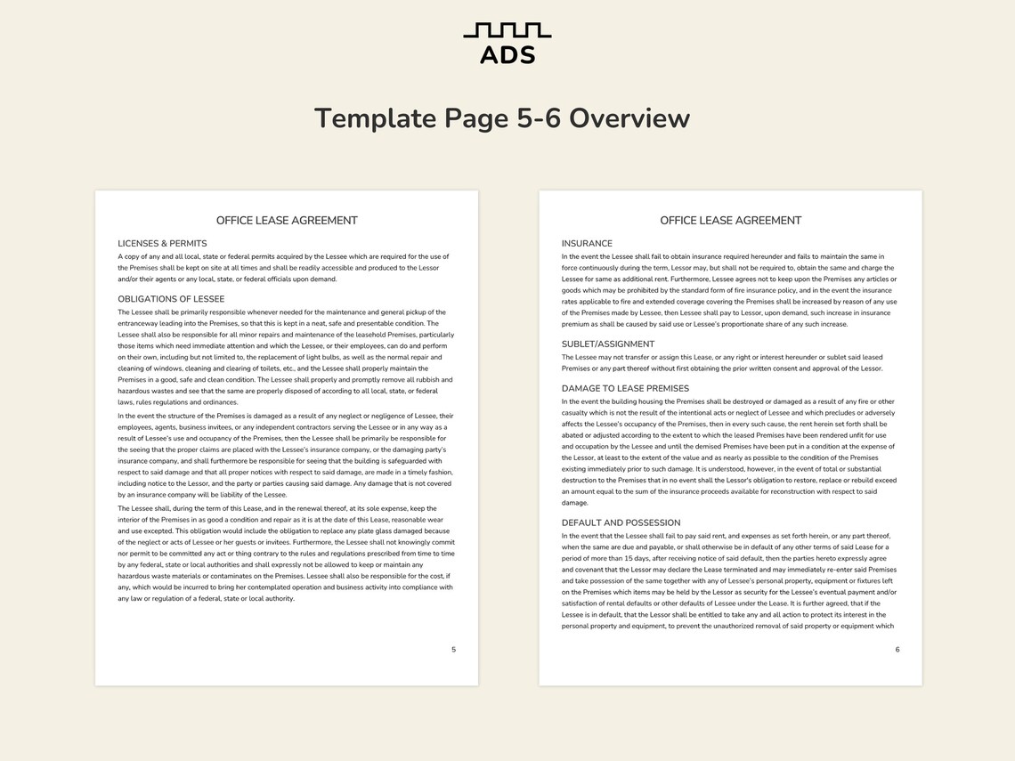 Editable Office Space Lease Agreement Contract Form Template Word ...