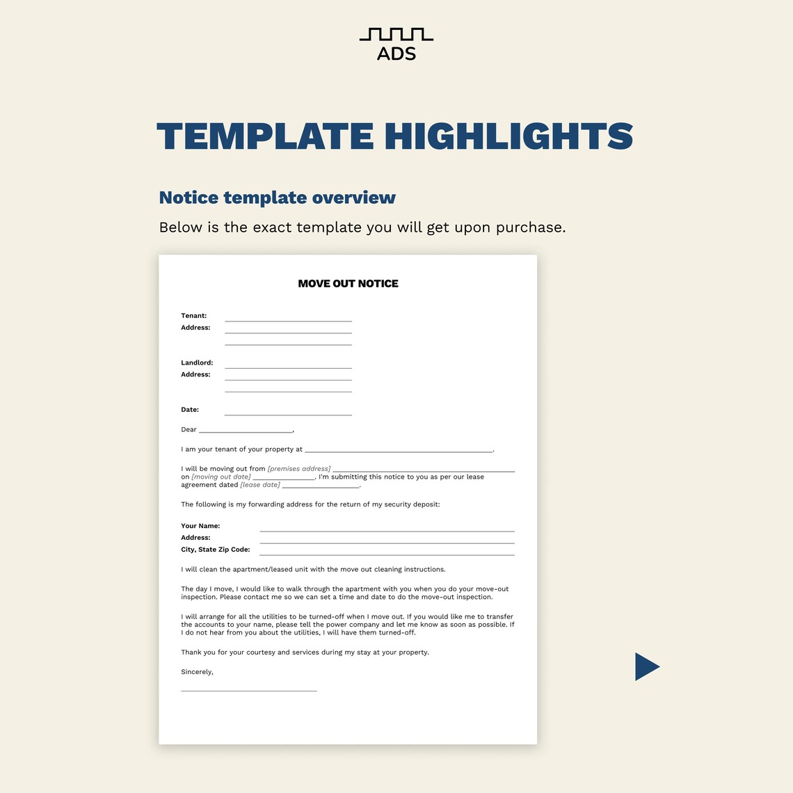 Tenant Move Out Letter Template Notice to Vacate Tenant to Landlord ...