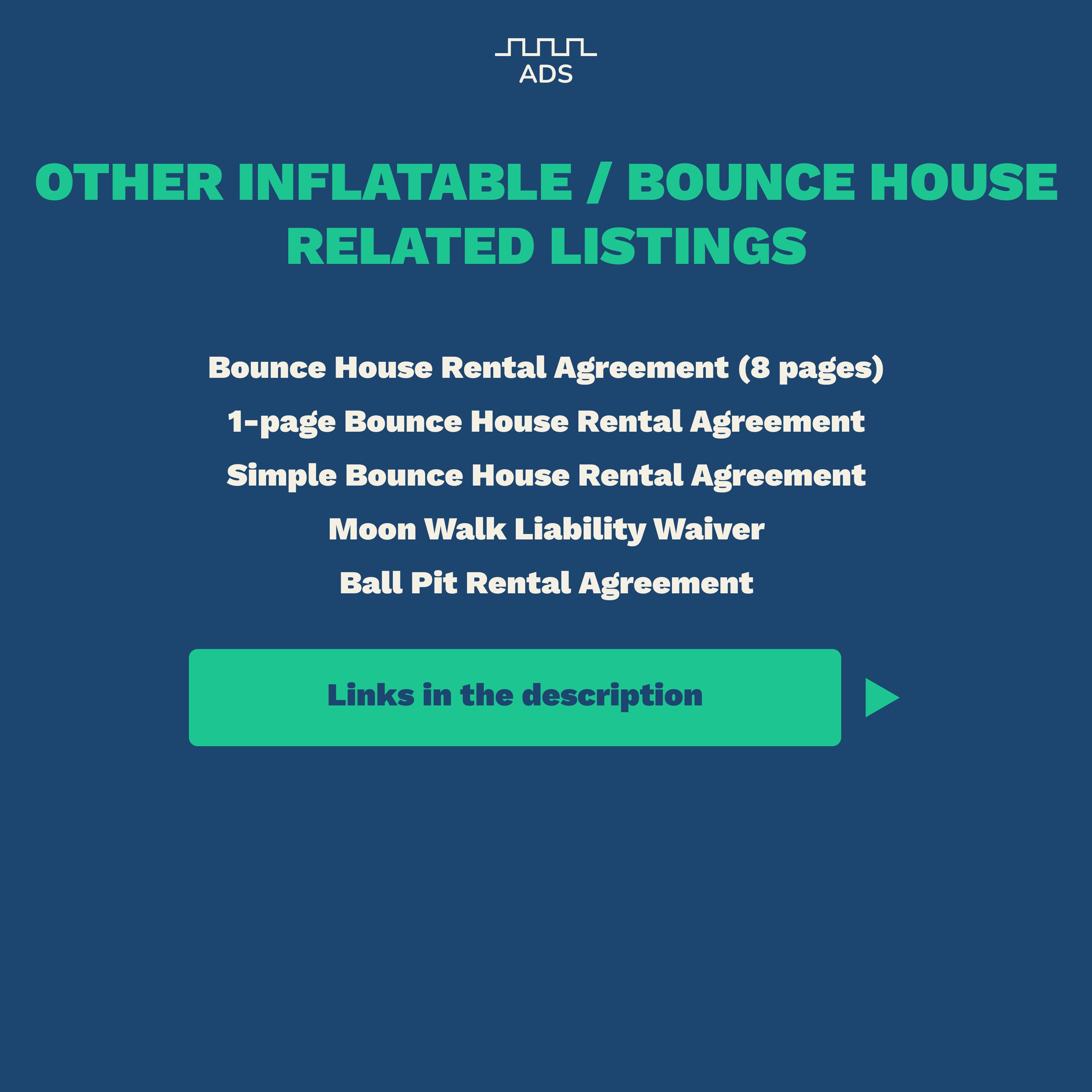 Bounce House Waiver Of Liability Form Letter Size Word Etsy Norway